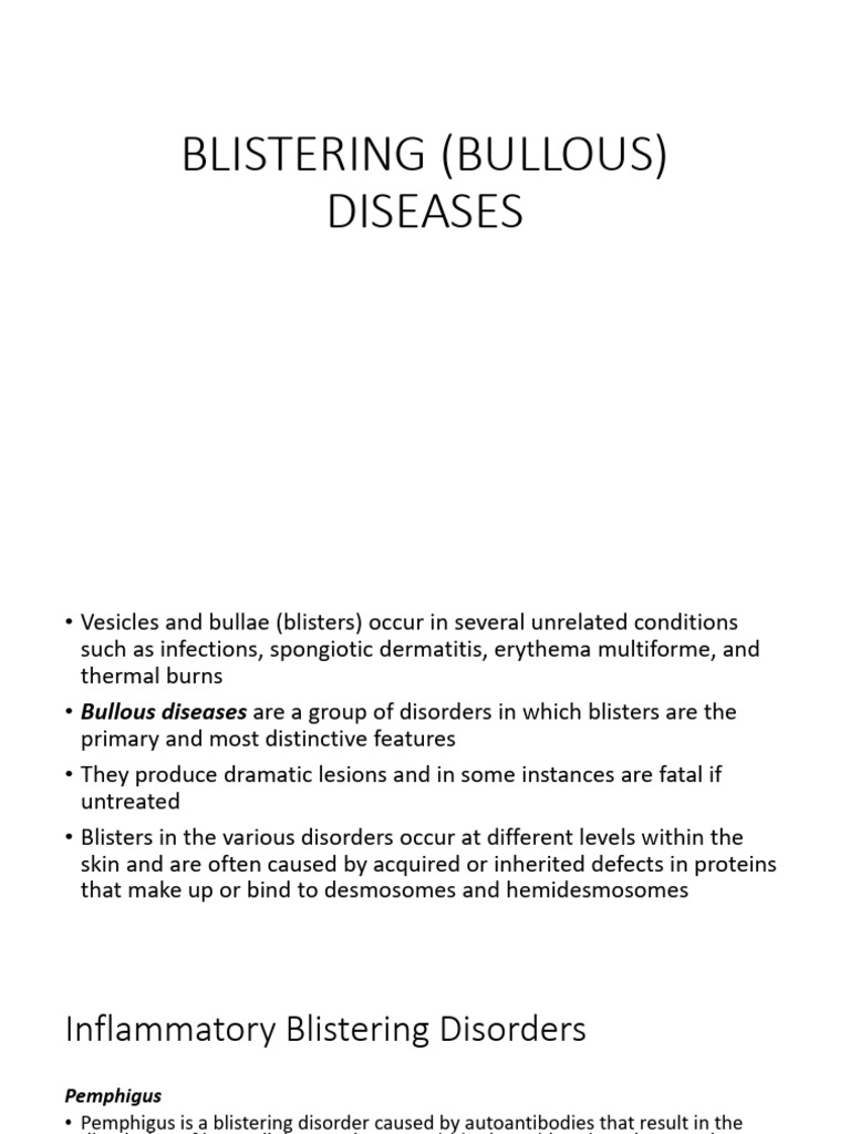 Blistering Disorders: Types and Causes | PDF | Cutaneous Conditions | Skin