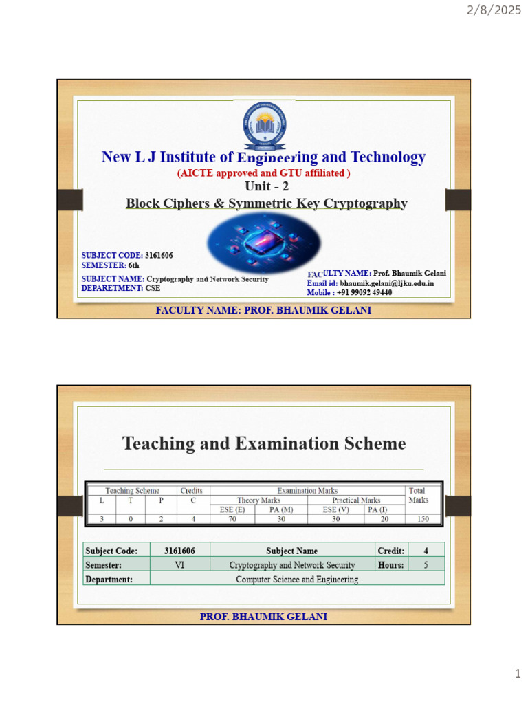 Block Ciphers in Symmetric Cryptography | PDF | Cryptography | Cipher