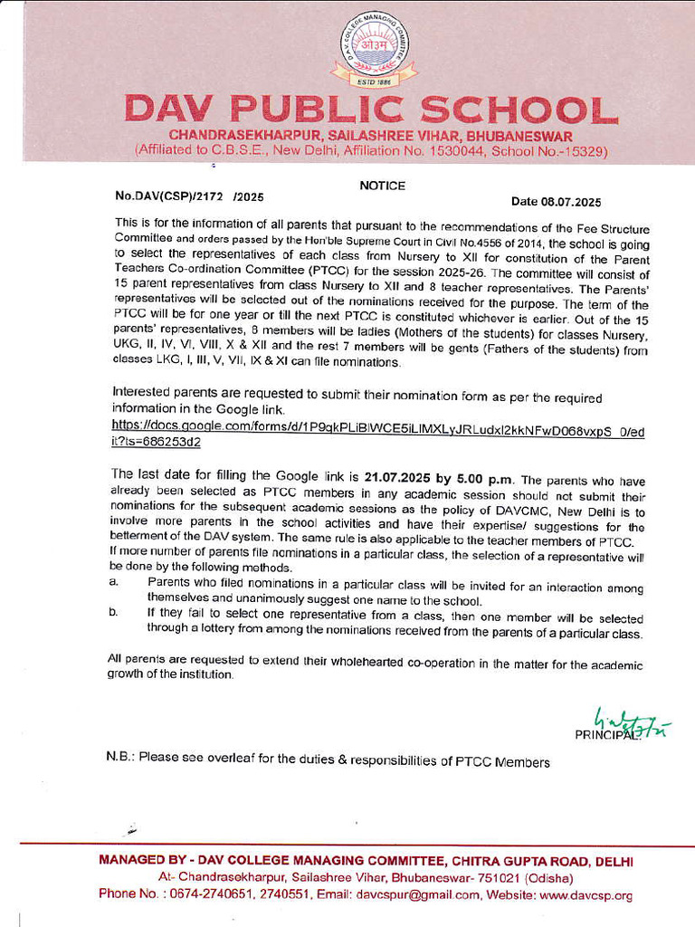 Notice For PTCC | PDF