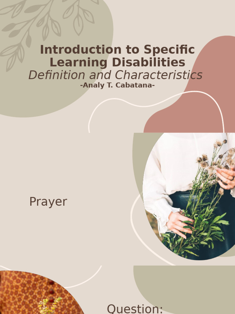 Introduction To Specific Learning Disabilities | PDF | Learning Disability | Dyslexia