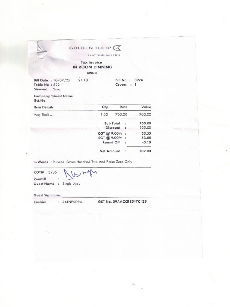 Food Bills - 10.07.2025 | PDF