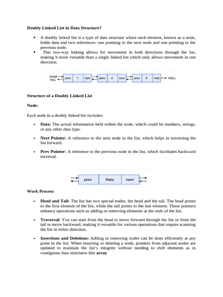 Doubly Linked List in Data Structure | PDF | Pointer (Computer Programming) | Computer Programming