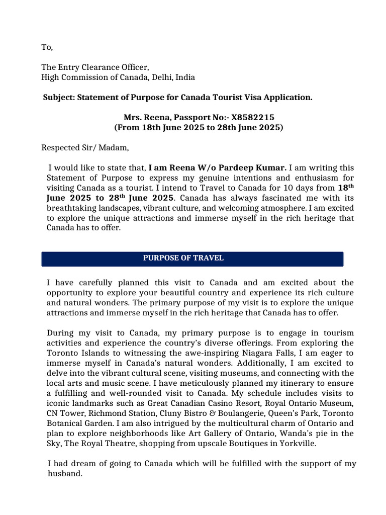 Reena Relogin Sop Updated | PDF | Toronto