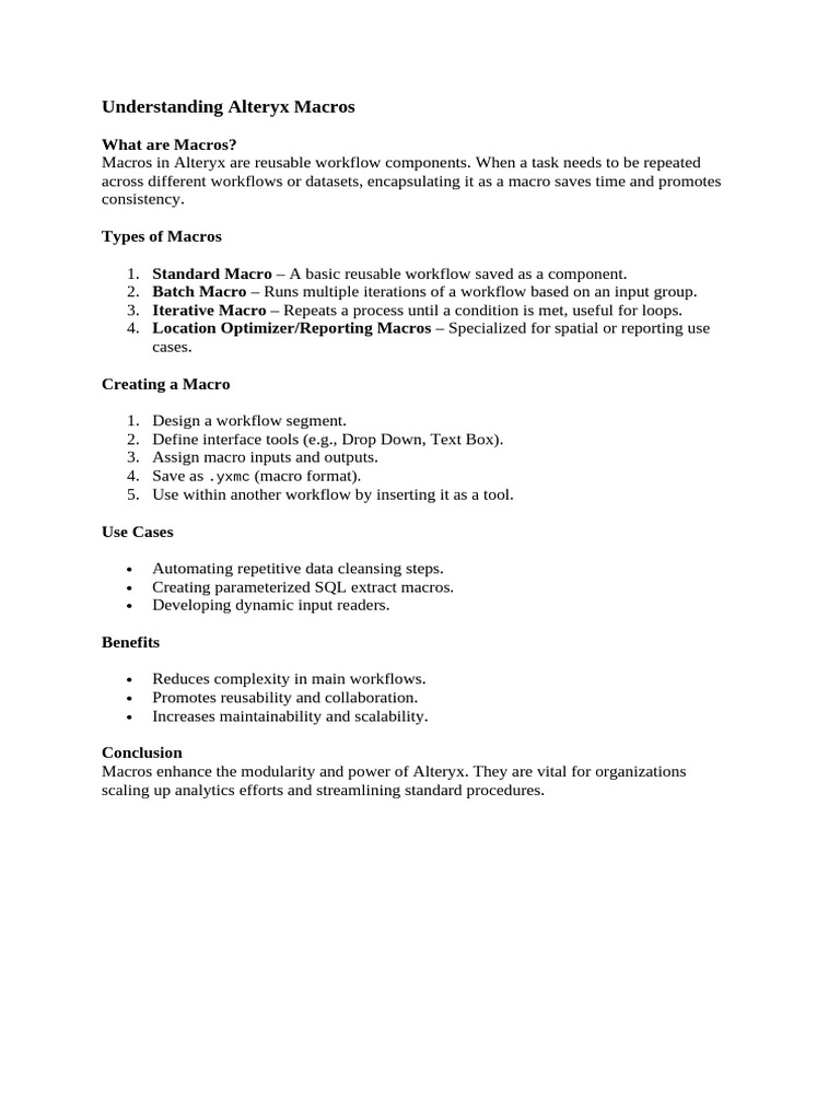 Understanding Alteryx Macros | PDF