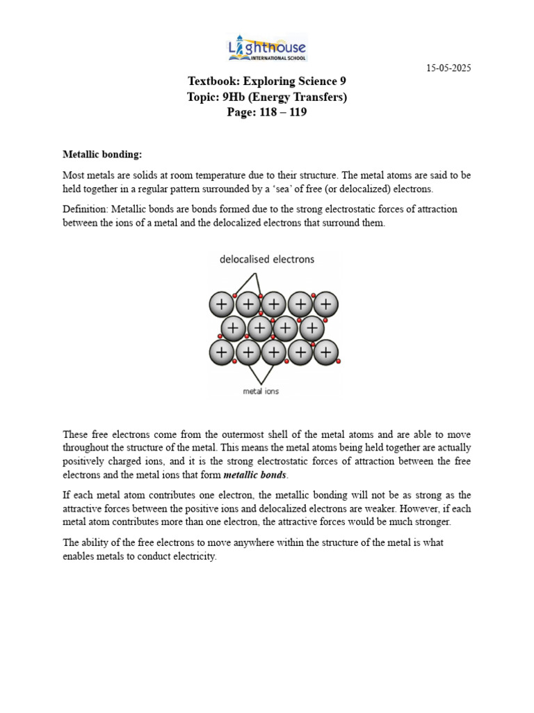 7CHEM - 9Hb (Energy Transfers) | PDF | Chemical Reactions | Chemical Bond