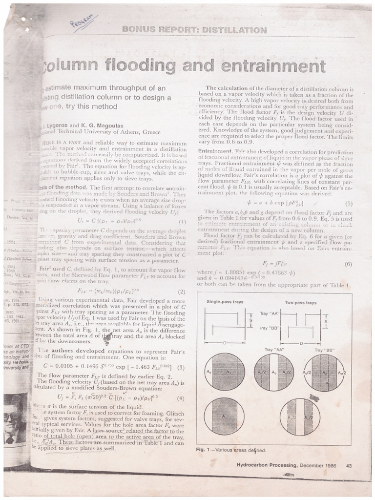 30 Column Flooding & Entrainment | PDF
