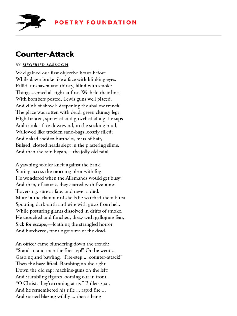 Counter-Attack by Siegfried Sassoon - Poetry Foundation | PDF