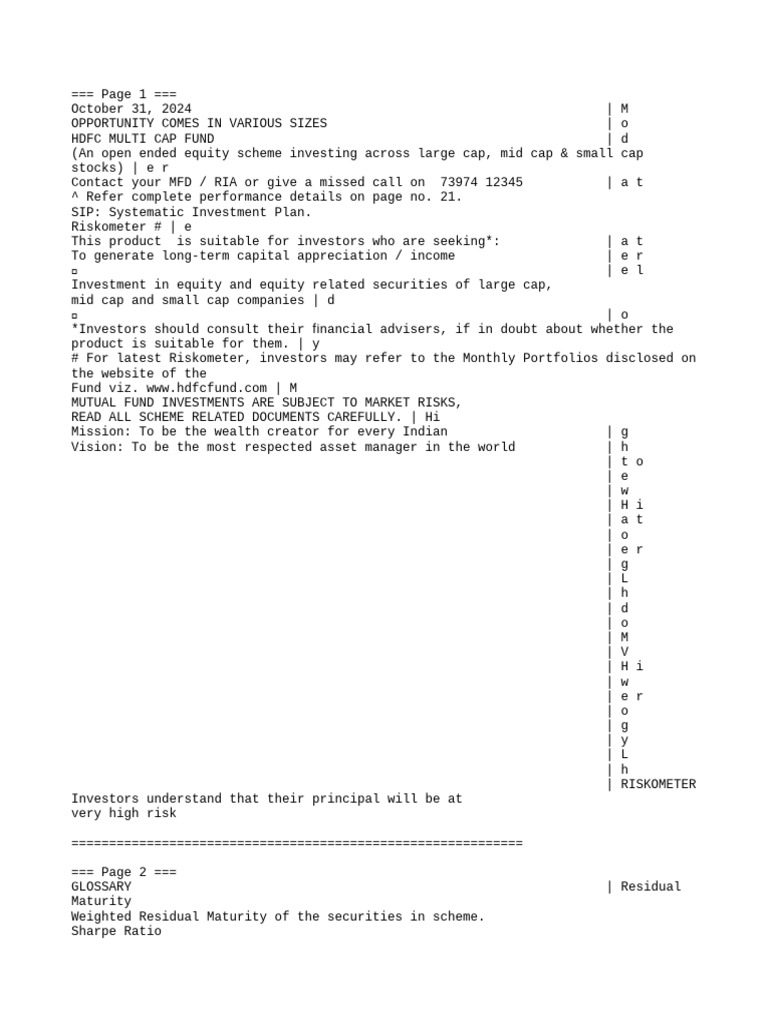 HDFC Output Columns | PDF | Investment Fund | Beta (Finance)