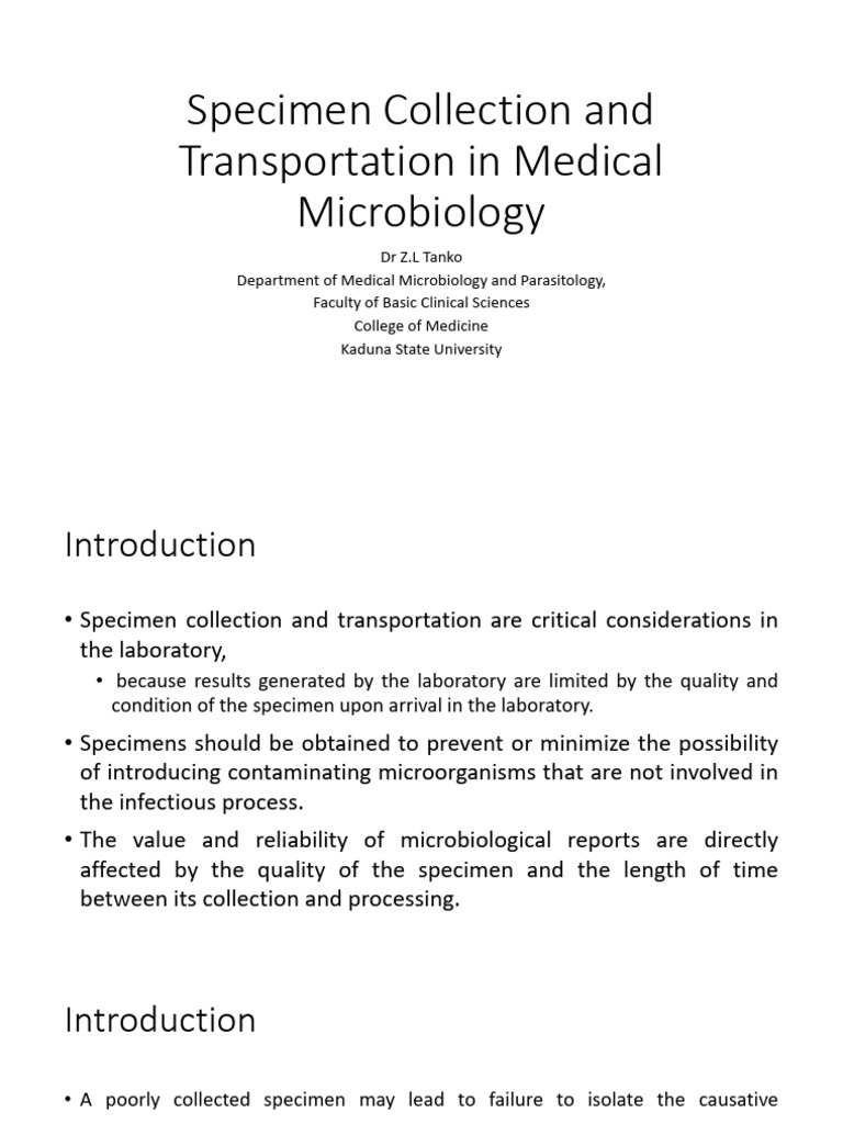 Specimen Collection & Transportation 2025. | PDF | Cerebrospinal Fluid ...