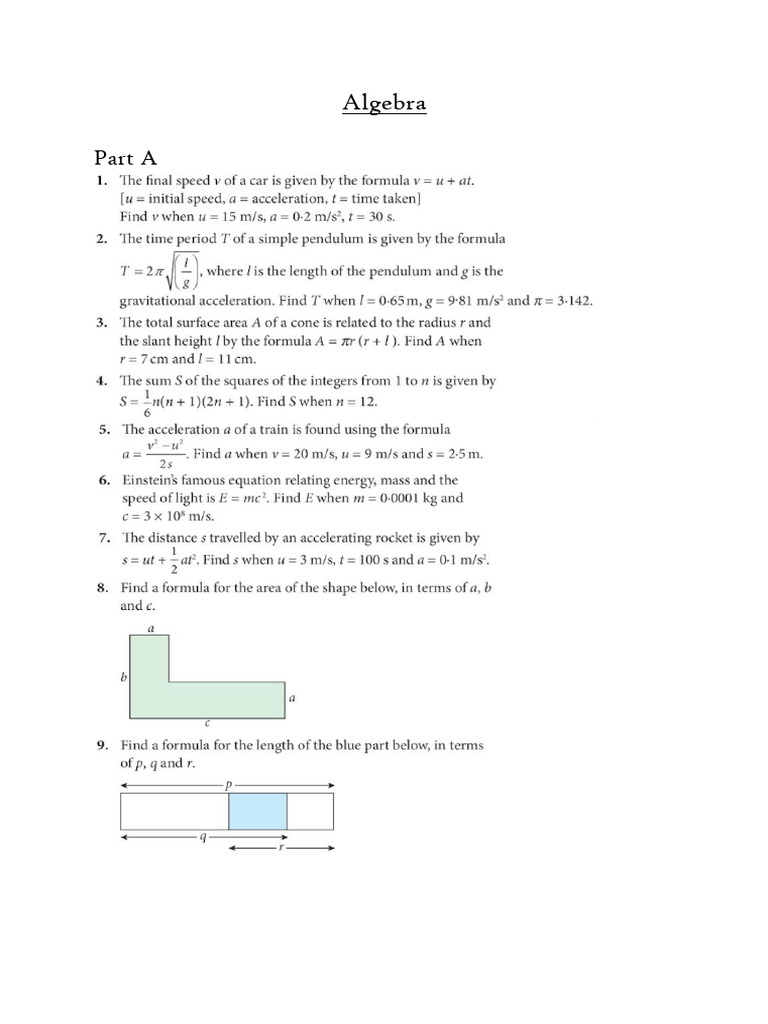 Y10 - Algebra | PDF