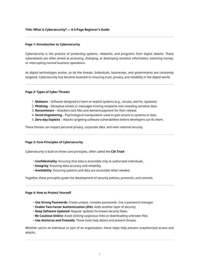 What Is Cybersecurity-By Nabil | PDF | Computer Security | Security