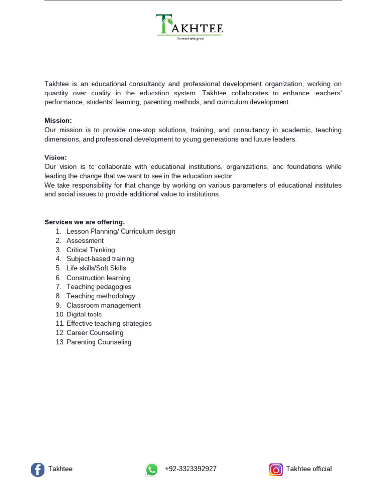 Educational Consultancy Services Overview | PDF