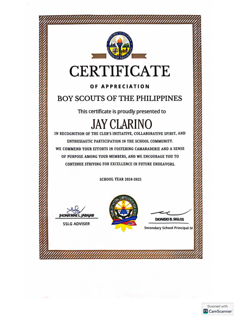 Advisorship Certificate 2024 2025 | PDF