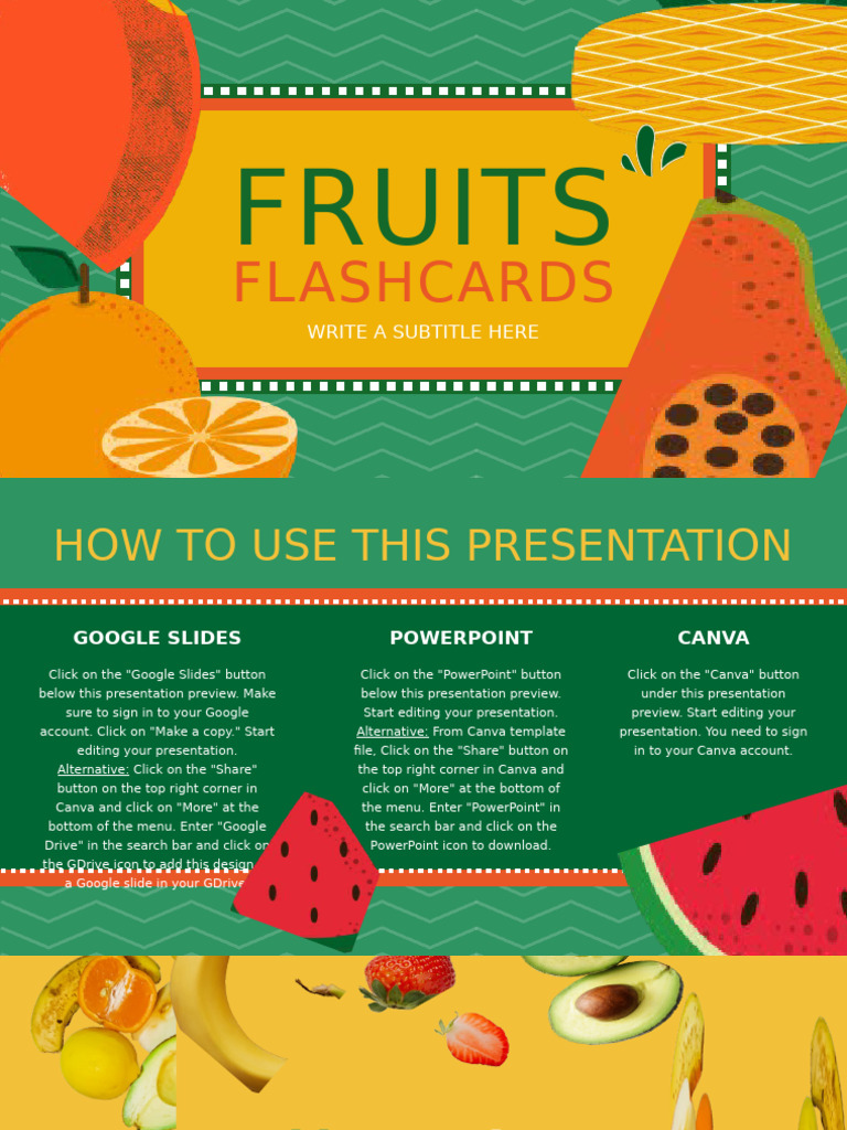 Fruit Flashcards Presentation Guide | PDF