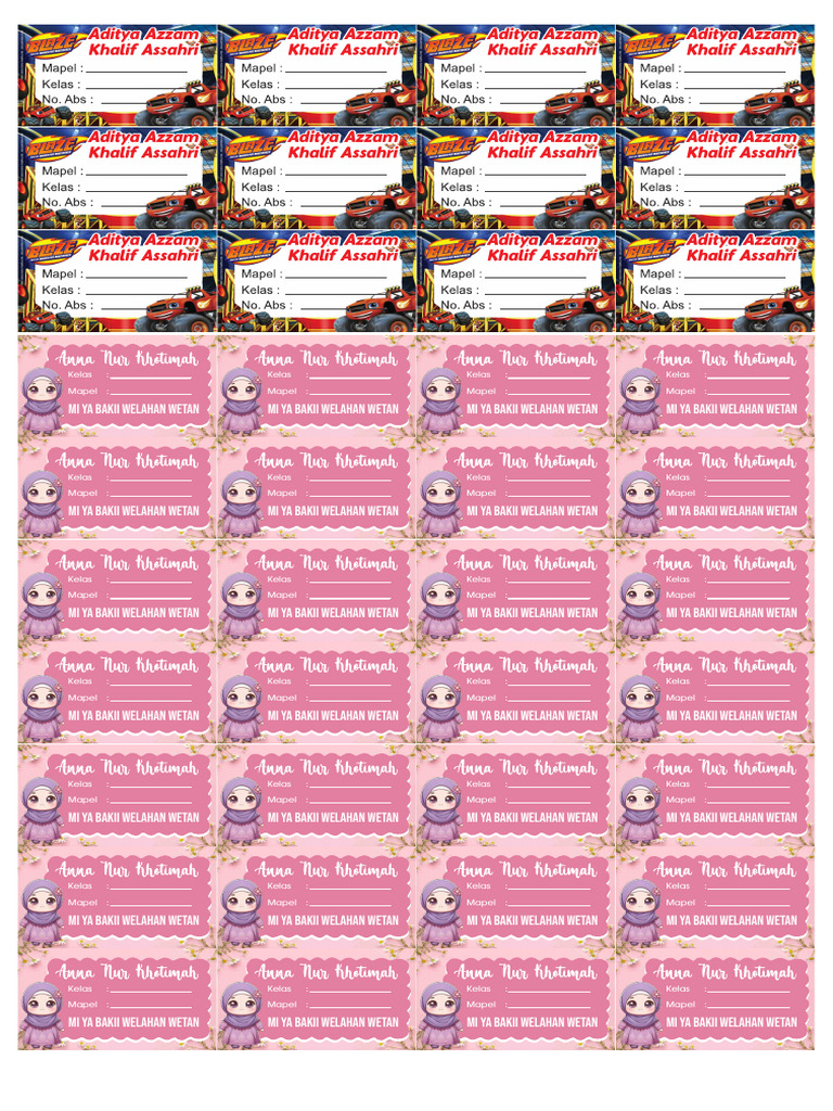 Label Buku Setu 3 | PDF