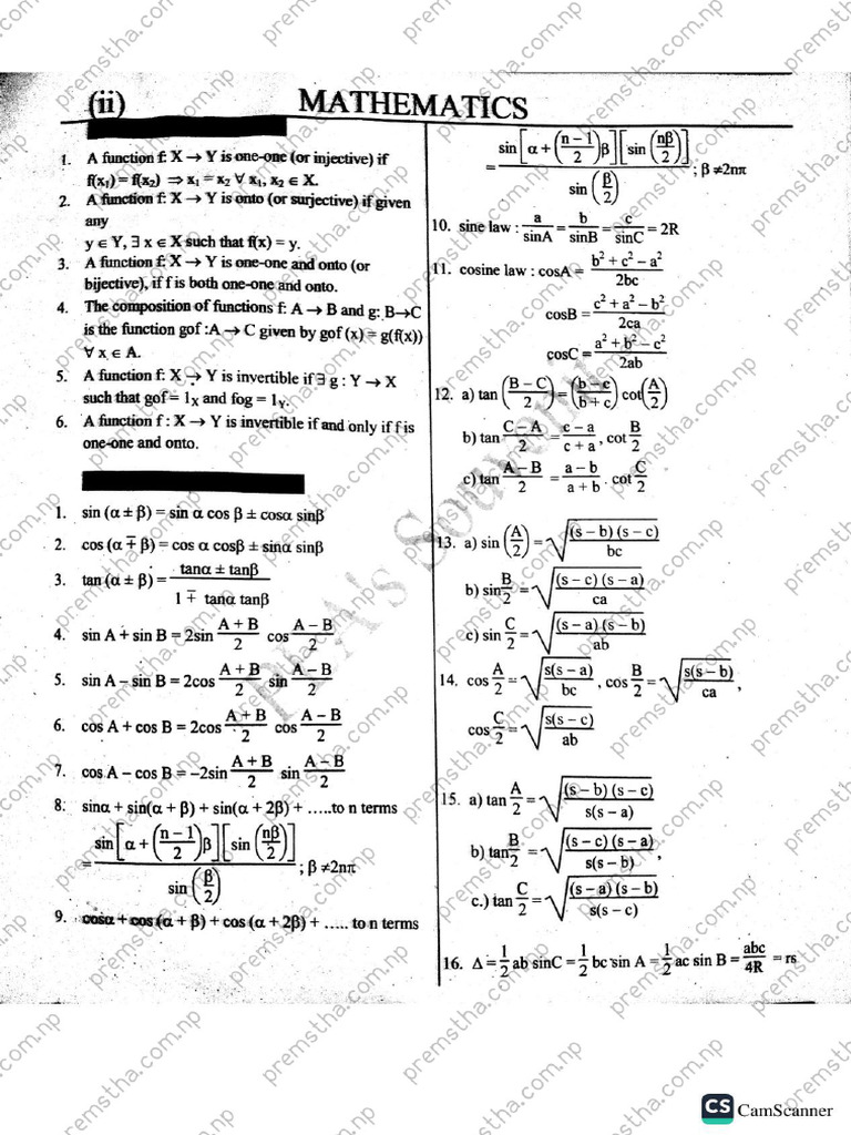 Math All in One Formula | PDF