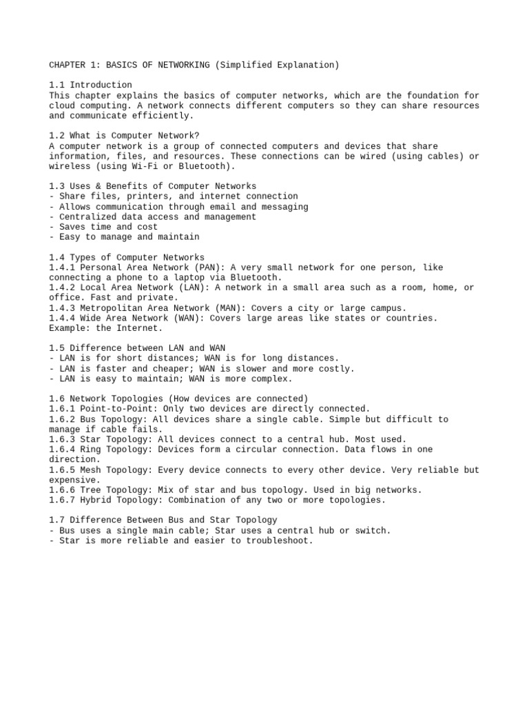 Chapter 1 Basics of Networking | PDF