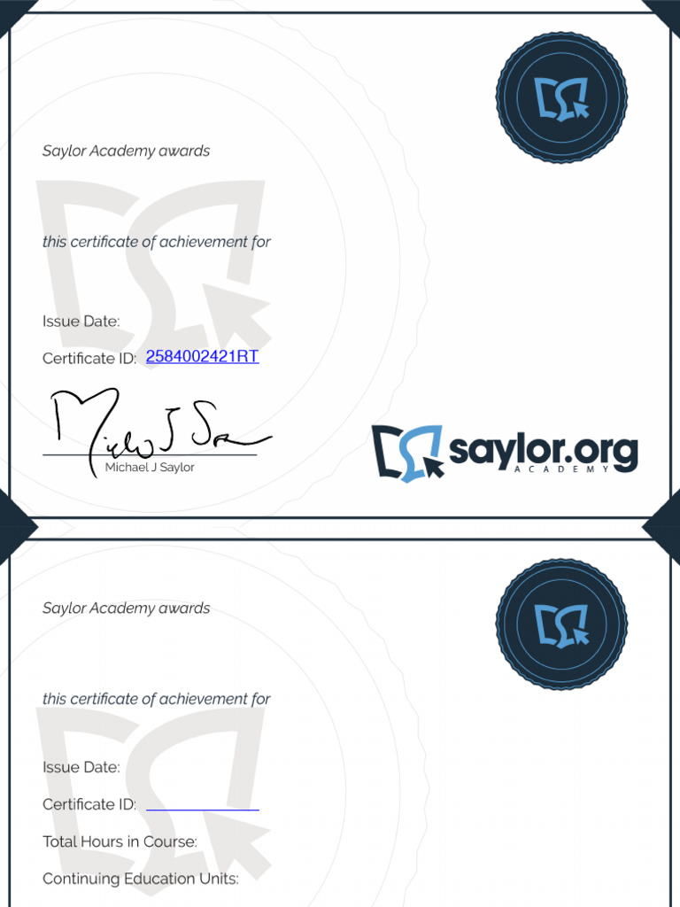 Saylor Course Certificate 3 | PDF