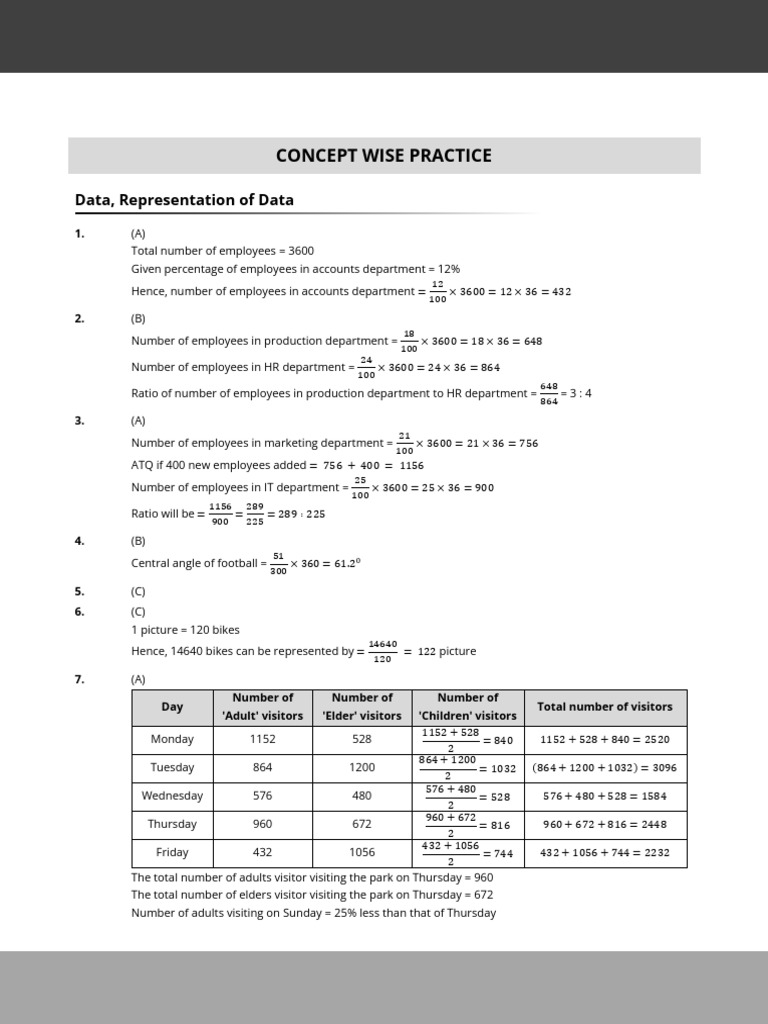 Data Handling Workbook Solutions | PDF | Arithmetic Mean | Mean