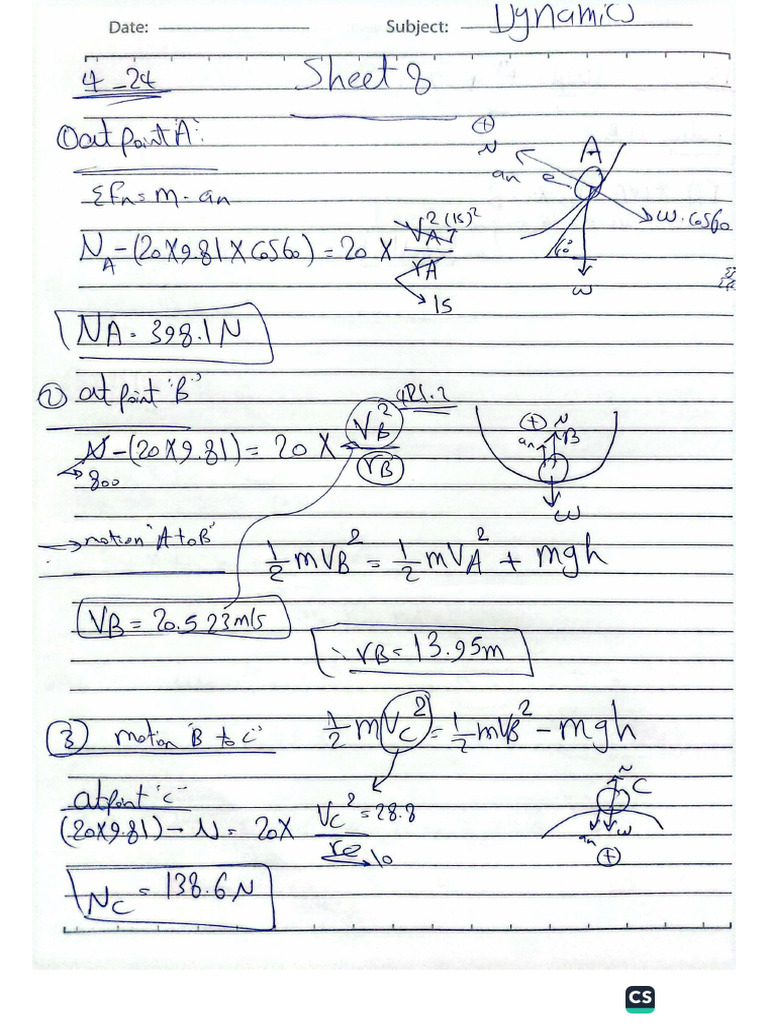 Dynamics Sheet 8 Solution Pdf