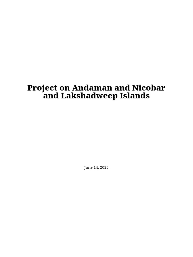 Andaman and Nicobar Islands Project Overview | PDF | Island | Biogeography