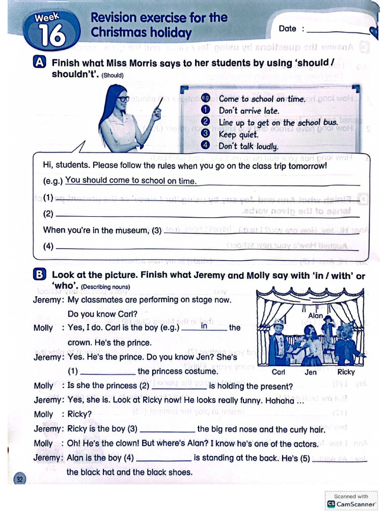 Weekly English Grammar Exercises 5A Week16, 7 10 | PDF