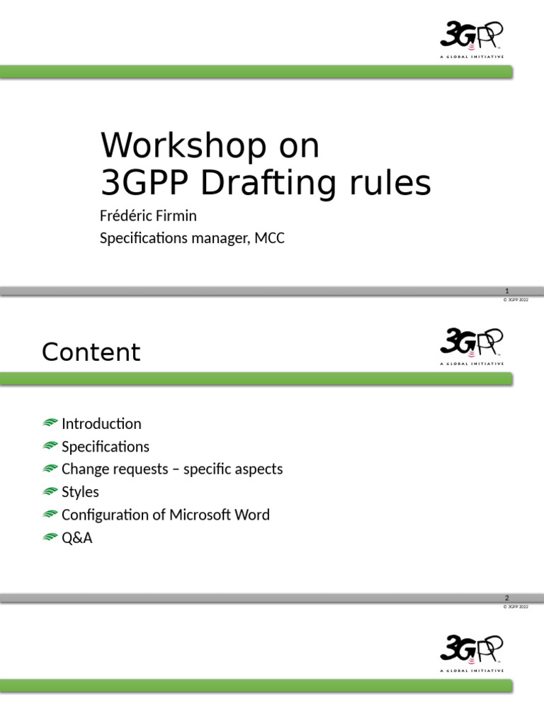 3GPP Drafting Rules Workshop Guide | PDF | Specification (Technical ...