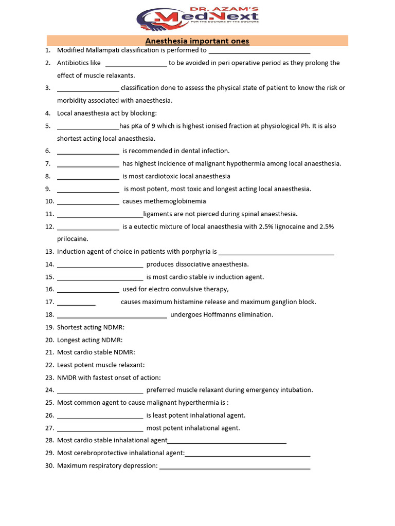 Anesth Mednext 20.12.24 | PDF | Anesthesia | Cardiopulmonary Resuscitation