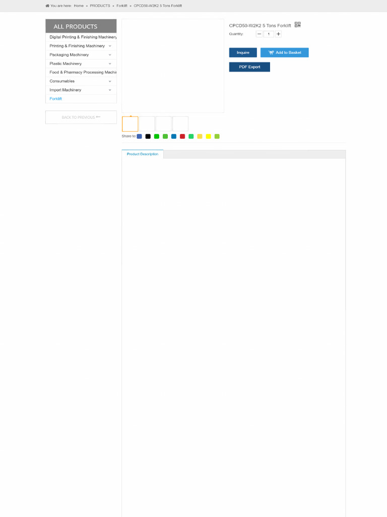 CPCD50-W2K2 5 Tons Forklift | PDF