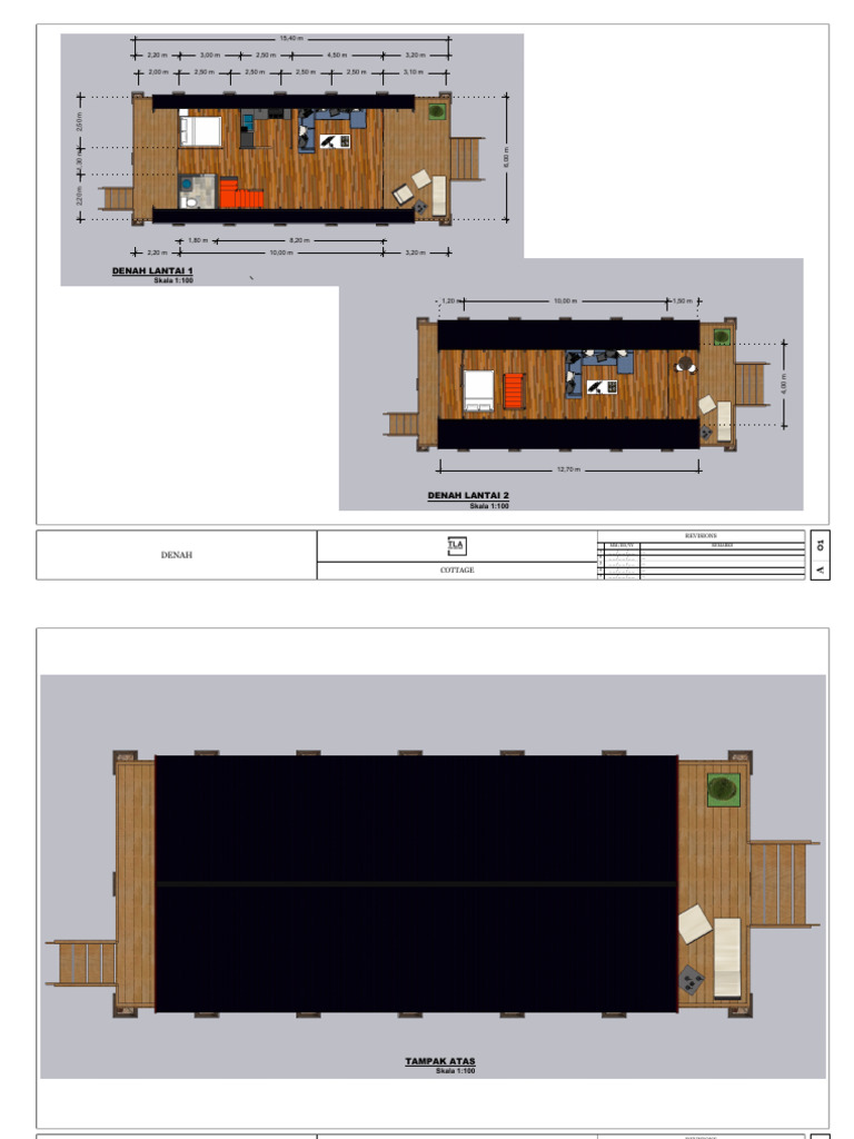 Denah Cottage dan Tampak Desain | PDF