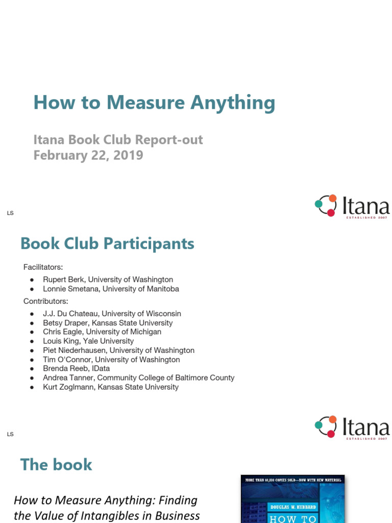 Itana Book Club Report 2019 How To Measure Anything | PDF | Uncertainty ...
