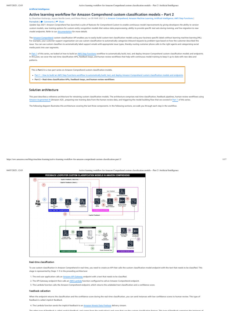 Active Learning Workflow For Amazon Comprehend Custom Classification Models - Part 2 ...