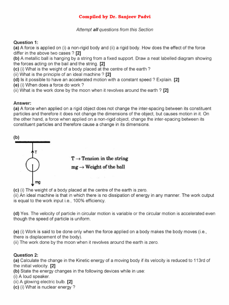 X Phyiscs Solutions 2014 | PDF