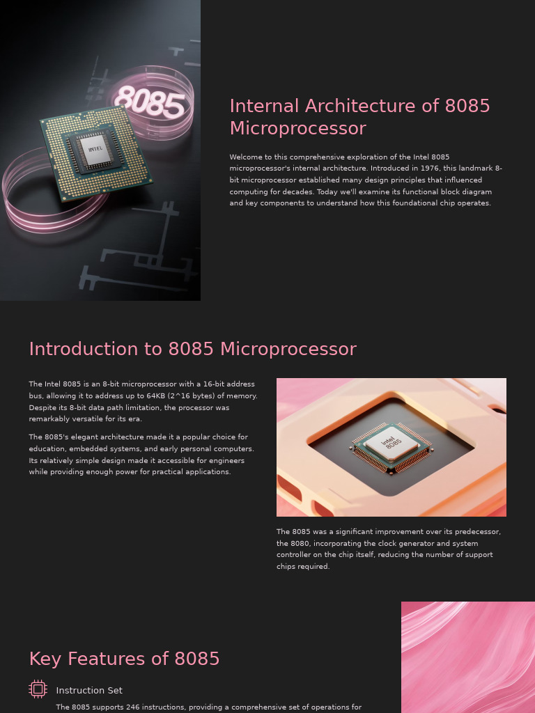 Internal Architecture of 8085 Microprocessor | PDF | Central Processing Unit | Input/Output