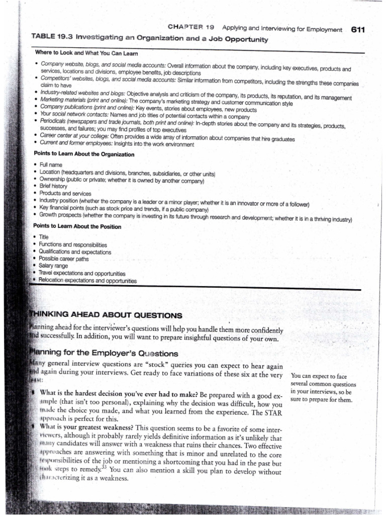 Interview (Oral Communication) Part II | PDF