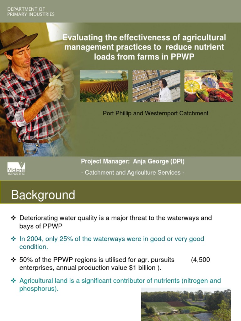 Evaluating The Effectiveness of Agricultural Management Practices To ...