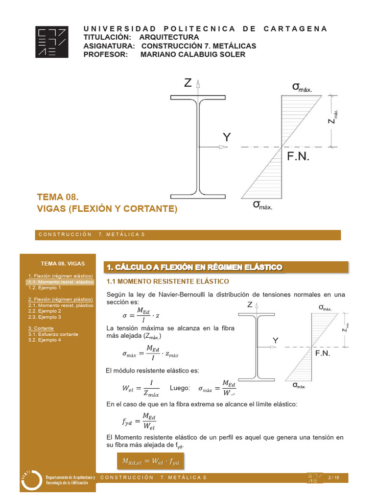 Vigas: Flexión y Cortante en Acero | PDF | Viga (Estructura) | Doblar