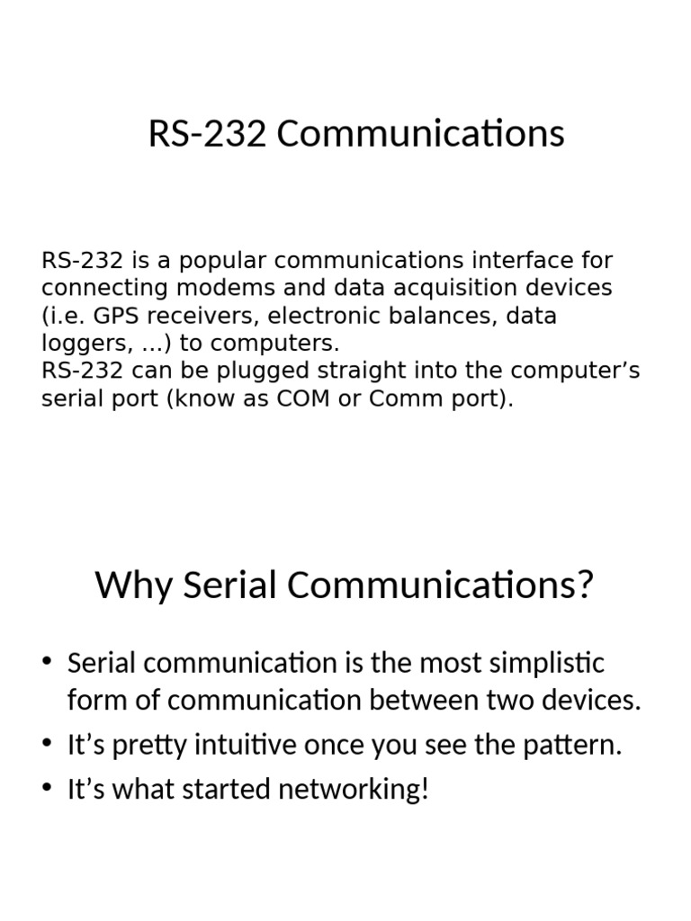 Understanding RS-232 Communications | PDF | Telecommunications ...