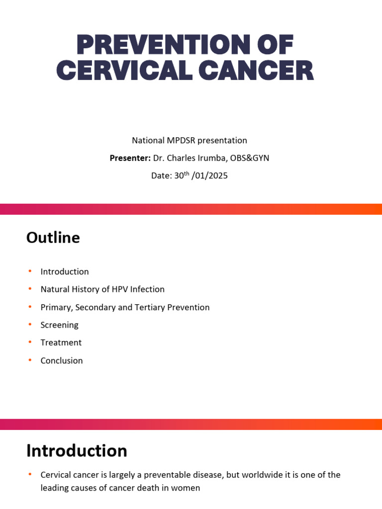 Cervical Cancer Presentation - Prevention | PDF | Cervical Cancer | Cancer