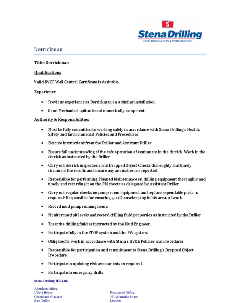 Derrick Man | PDF | Safety | Business