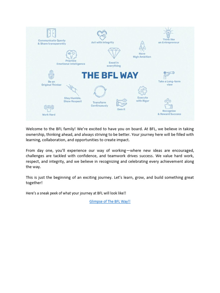 Know The BFL Way | PDF