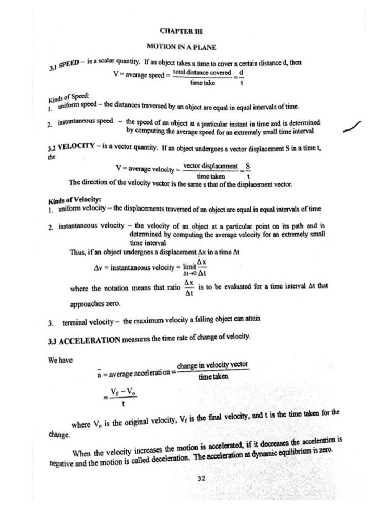 Motion in A Plane | PDF