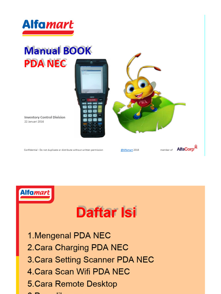 Panduan Penggunaan PDA NEC di Alfamart | PDF