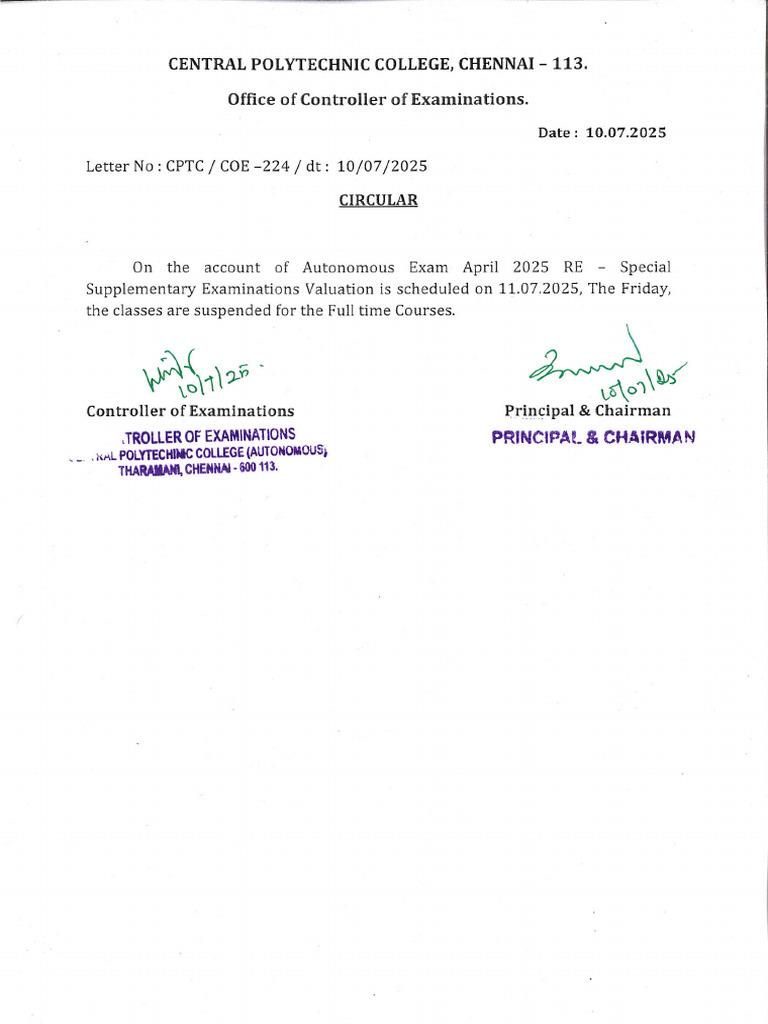 Classes Suspended Circular | PDF