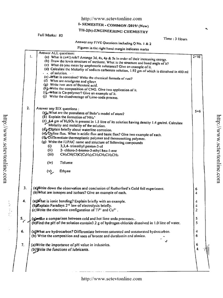 All 1 Sem Engineering Chemistry 2019 | PDF