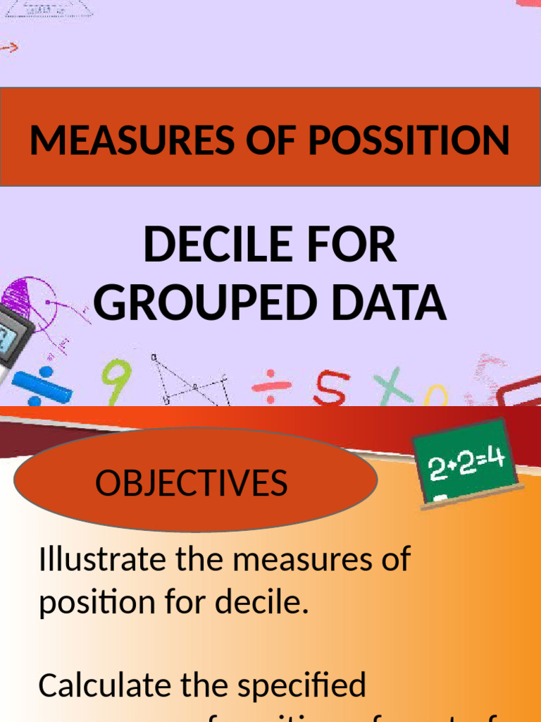 Decile For Grouped Data | PDF | Mathematics