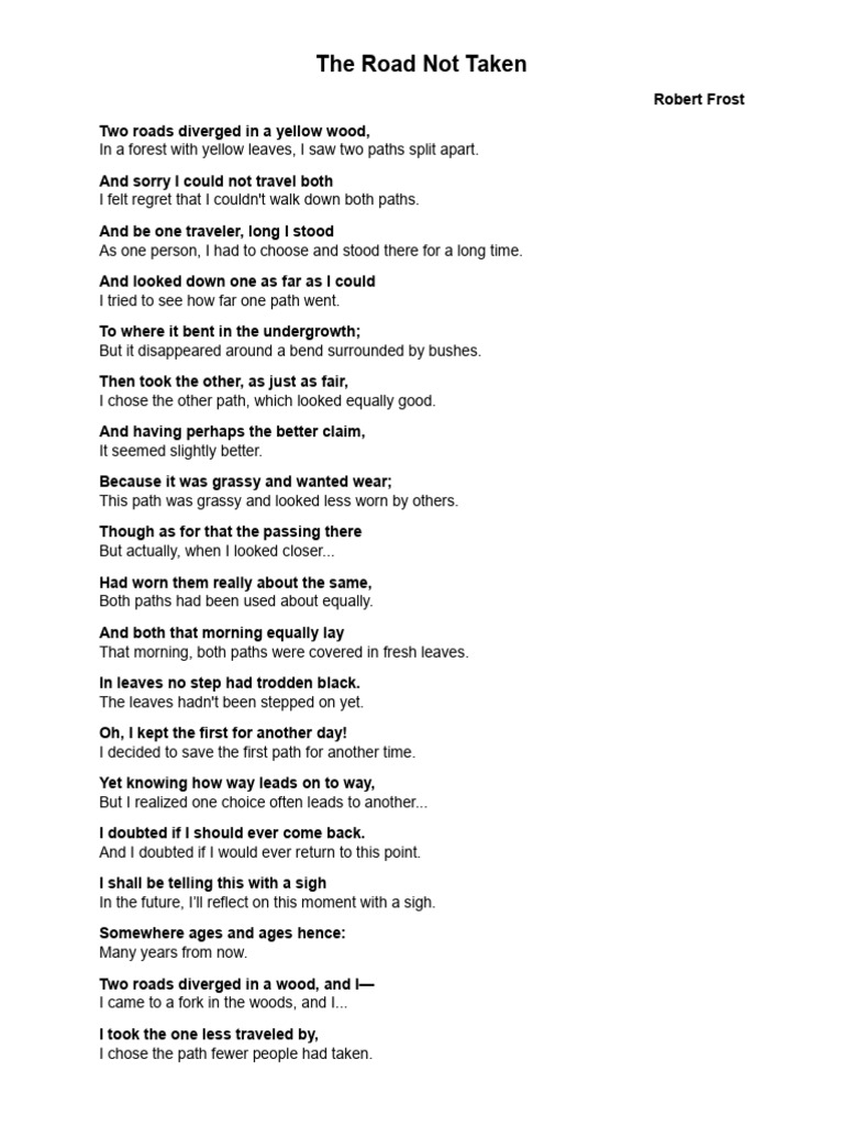 CH 21 The Road Not Taken Analysis | PDF | Poetry