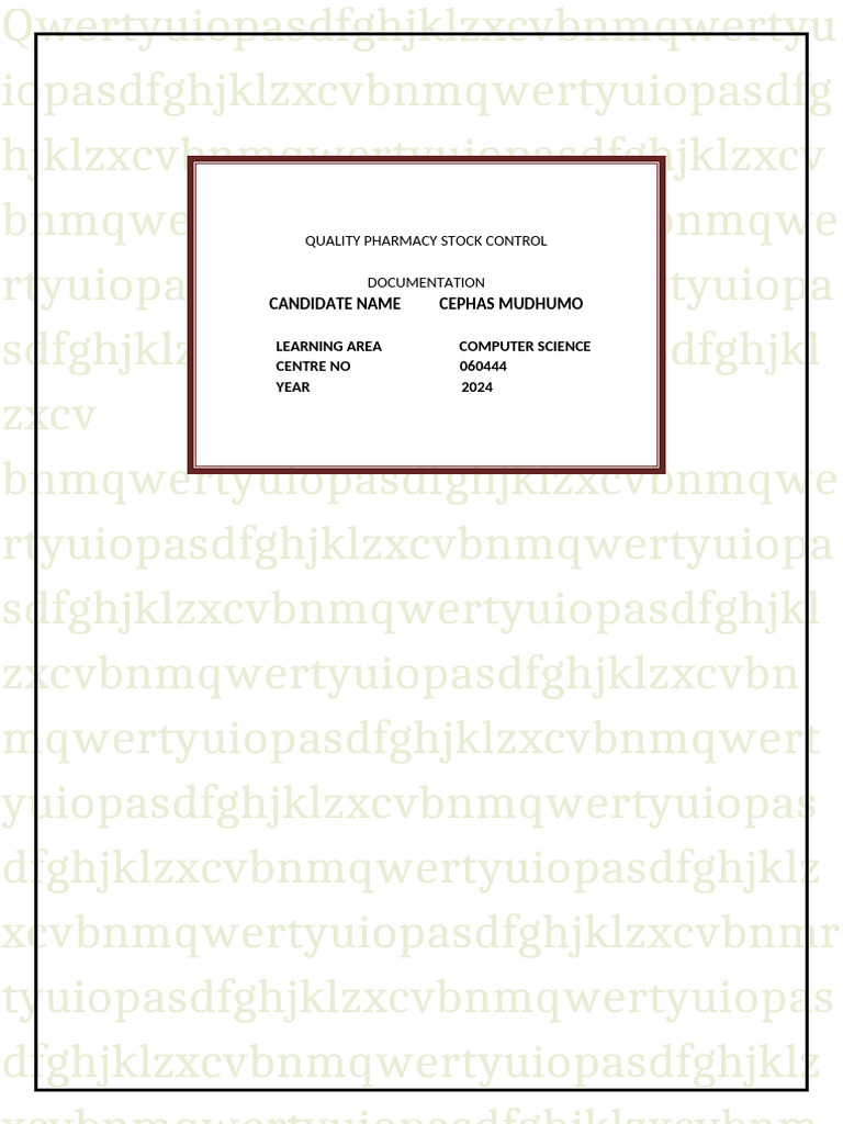 Pharmacy System Documentation | PDF | String (Computer Science) | Over ...