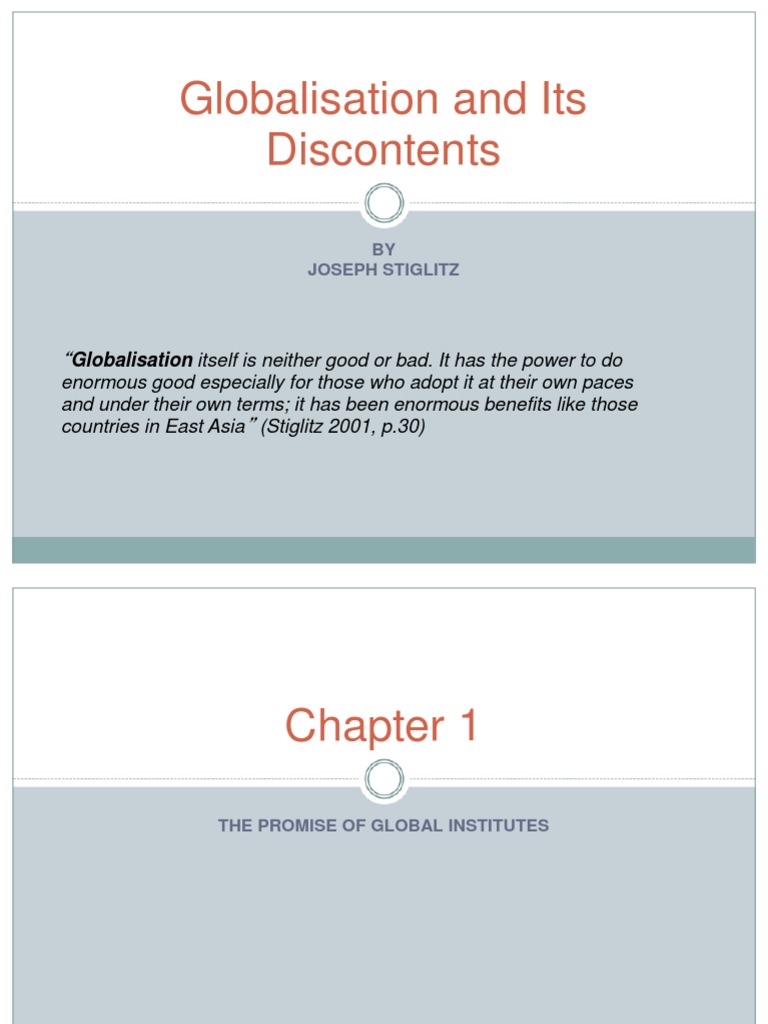 On Globalisation and Its Discontents | PDF | Joseph Stiglitz ...