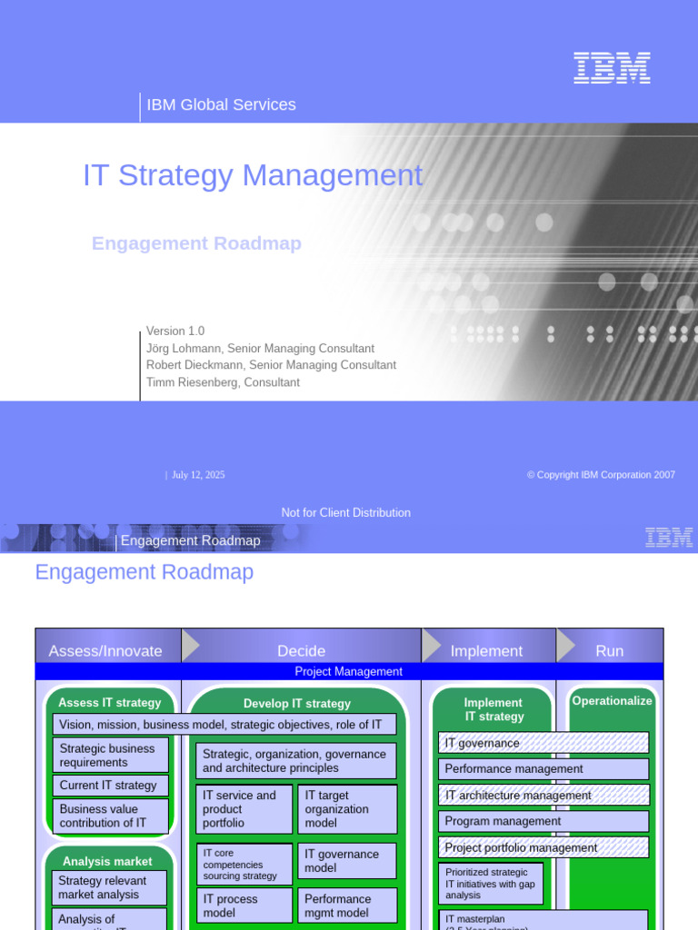 IT Strategy Management Engagement Roadmap | PDF | Strategic Management ...